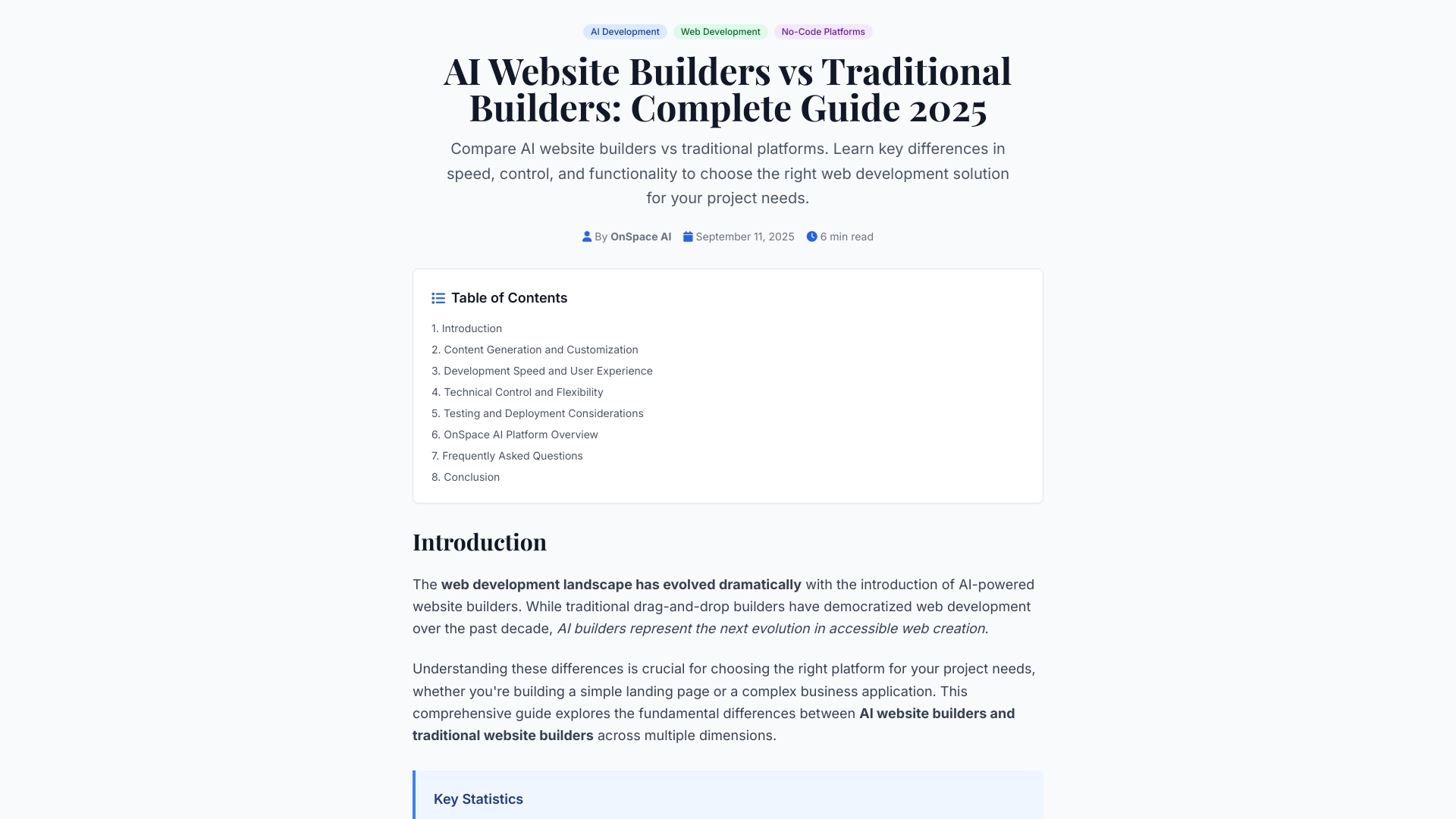 AI Website Builders vs Traditional Builders: Complete Guide 2025