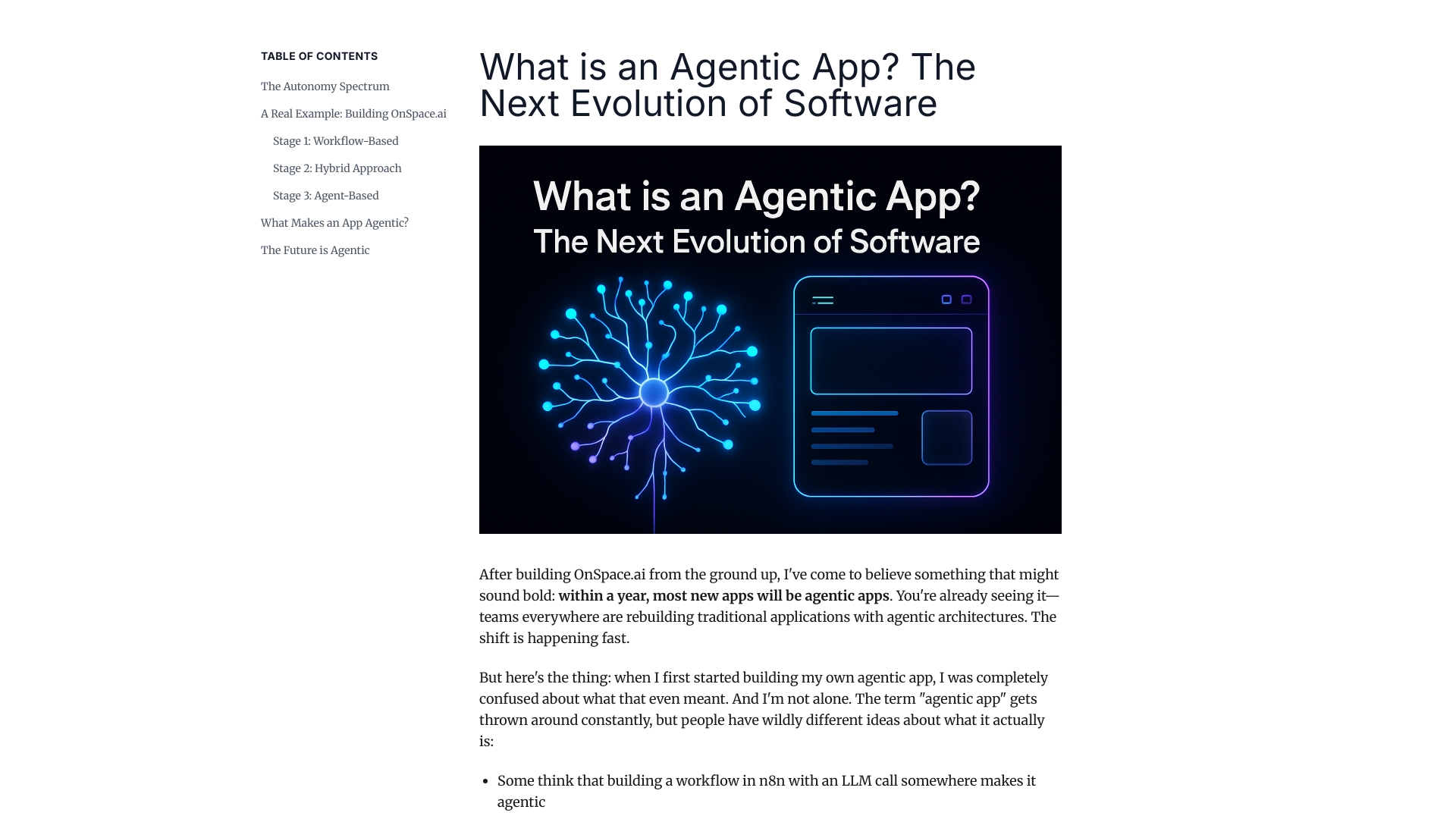 What is an Agentic App? The Next Evolution of Software | OnSpace.ai