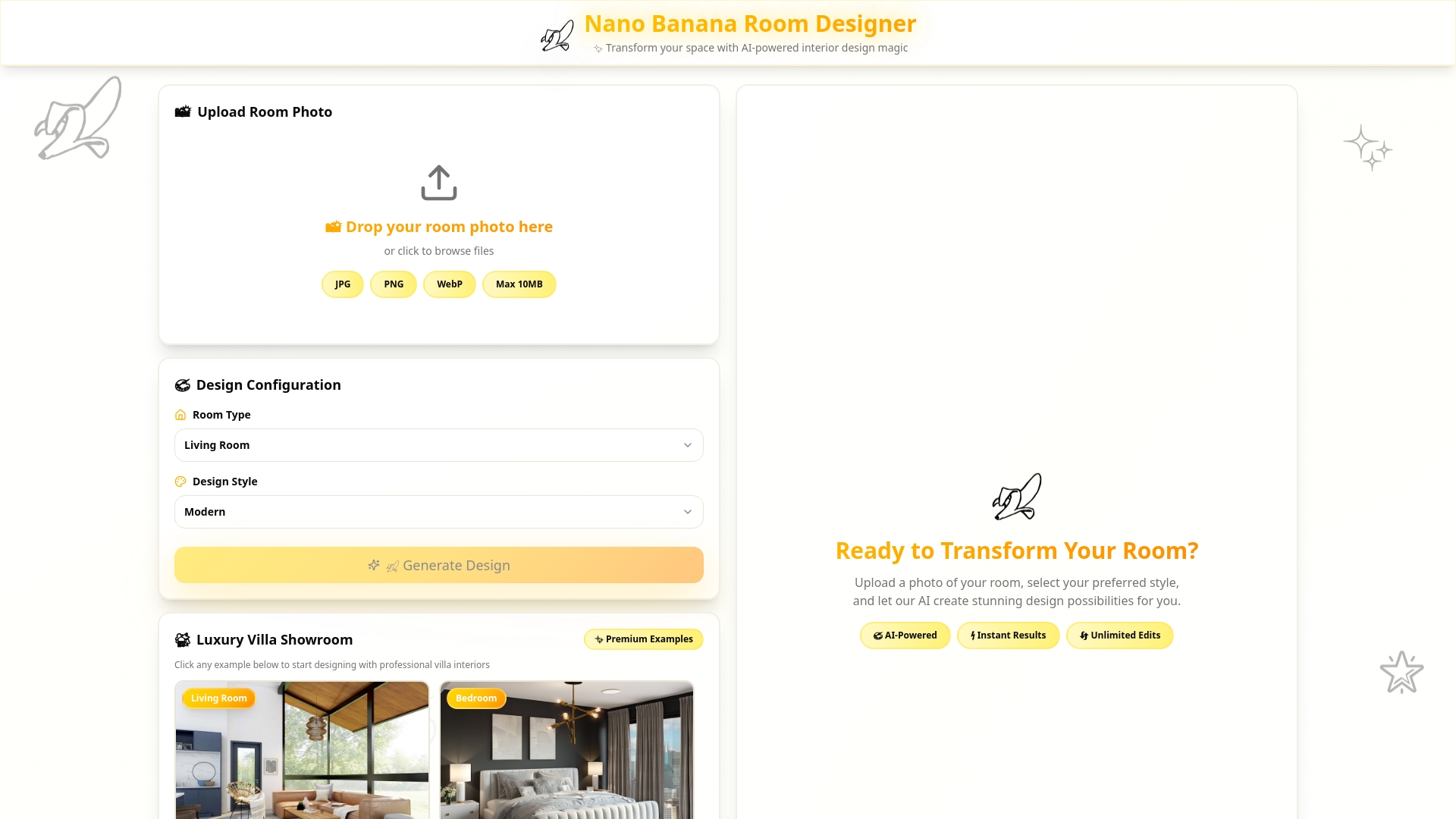 Nano Banana Room Designer - AI-Powered Interior Design