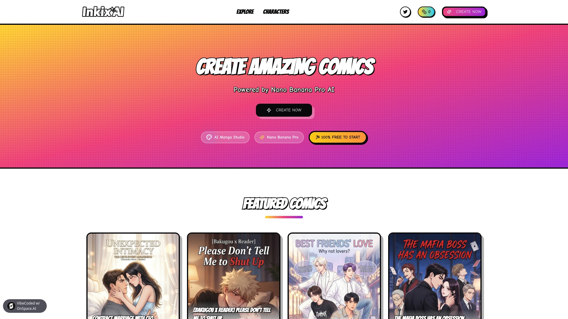 Inkix.AI - Create AI-Powered Webtoon Comics